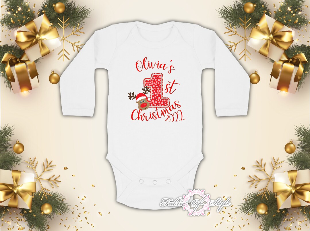 Personalised My First 1st Christmas Santa Kids Present Body - Etsy