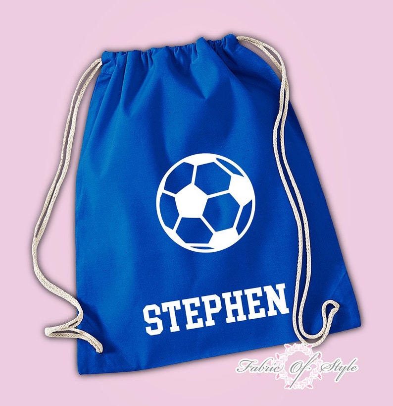 Personalised Any Name Football Back to Drawstring Boy Bag PE GYM School ...