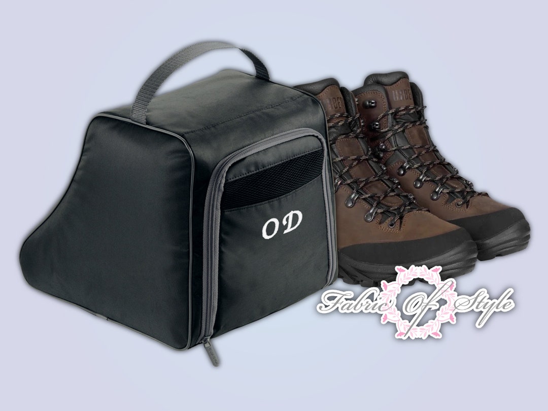 Embroidered Hiking Boot Bag With Personalised Initials or Name Boots ...