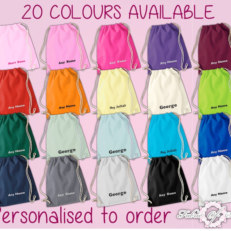 Personalised Drawstring Bags - Etsy UK