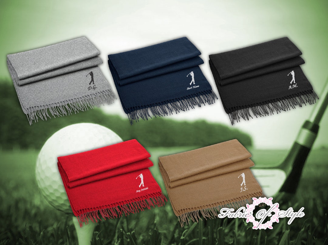 Personalized Embroidered Golf Scarf: Soft Touch Winter Gift - Etsy
