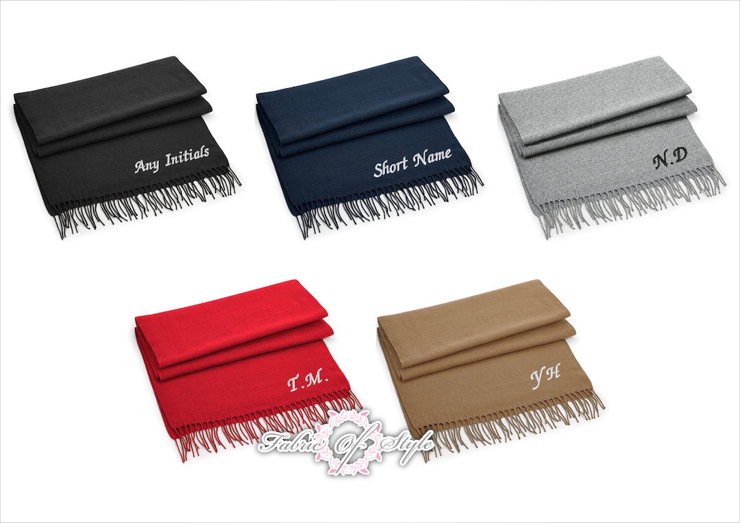 Personalised Embroidered Custom Winter Scarf Any Name or Initials ...