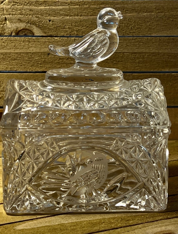 Vintage Lead Crystal Jewelry Box Casket Box Free USA … - Gem