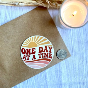 One Day at A Time Sticker Matte Vinyl Sticker Self Care Water Bottle ...