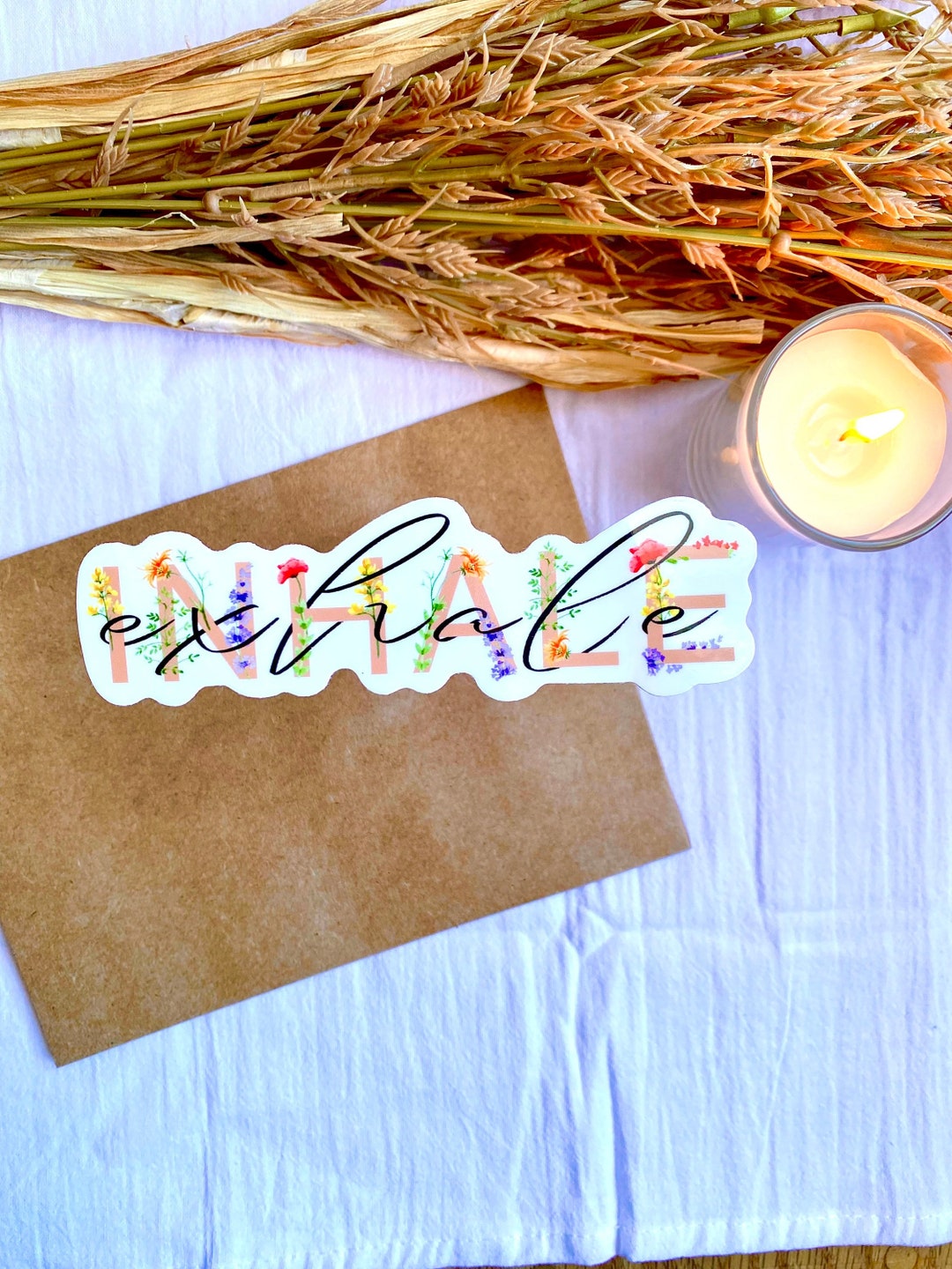 Inhale/exhale Sticker Glossy Vinyl Sticker Mental Health Decal Breathe ...