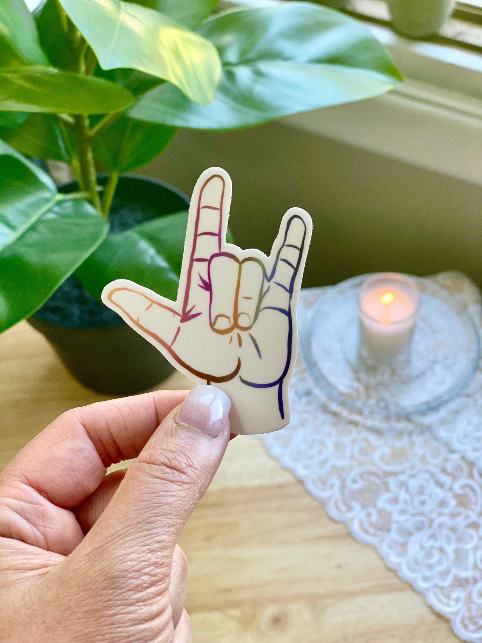 ASL ILY Sticker Matte Vinyl Decal ILY Handshape - Etsy