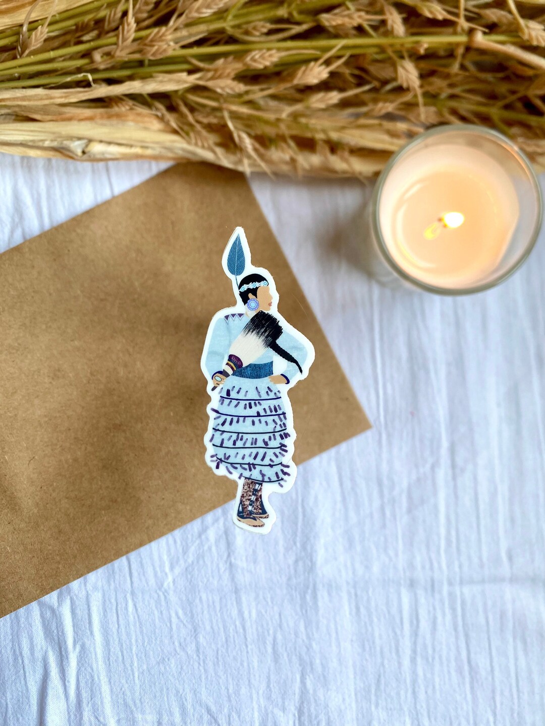 Indigenous Girl Sticker Matte Vinyl Decal Jingle Dress Sticker ...