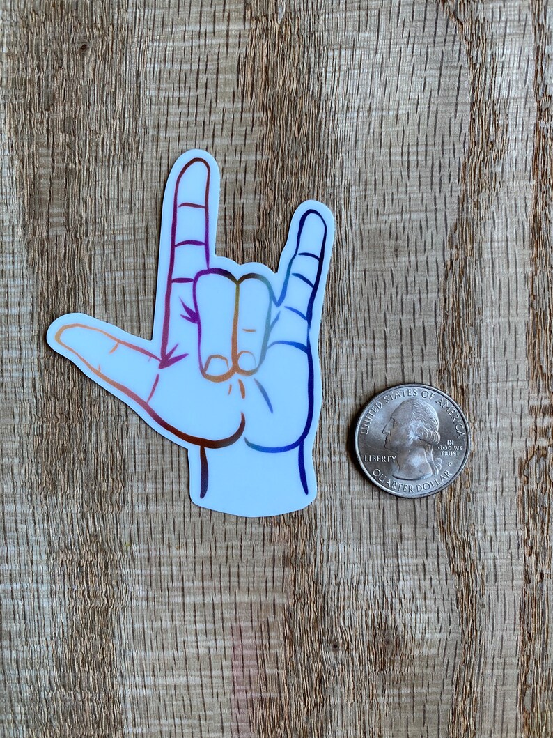 ASL ILY Sticker Matte Vinyl Decal ILY Handshape - Etsy