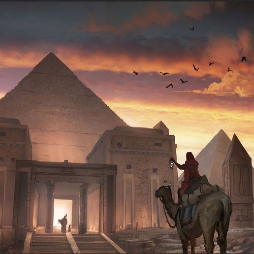 Sunset on the Nile at Giza Pyramids Ancient Egypt Egyptian - Etsy