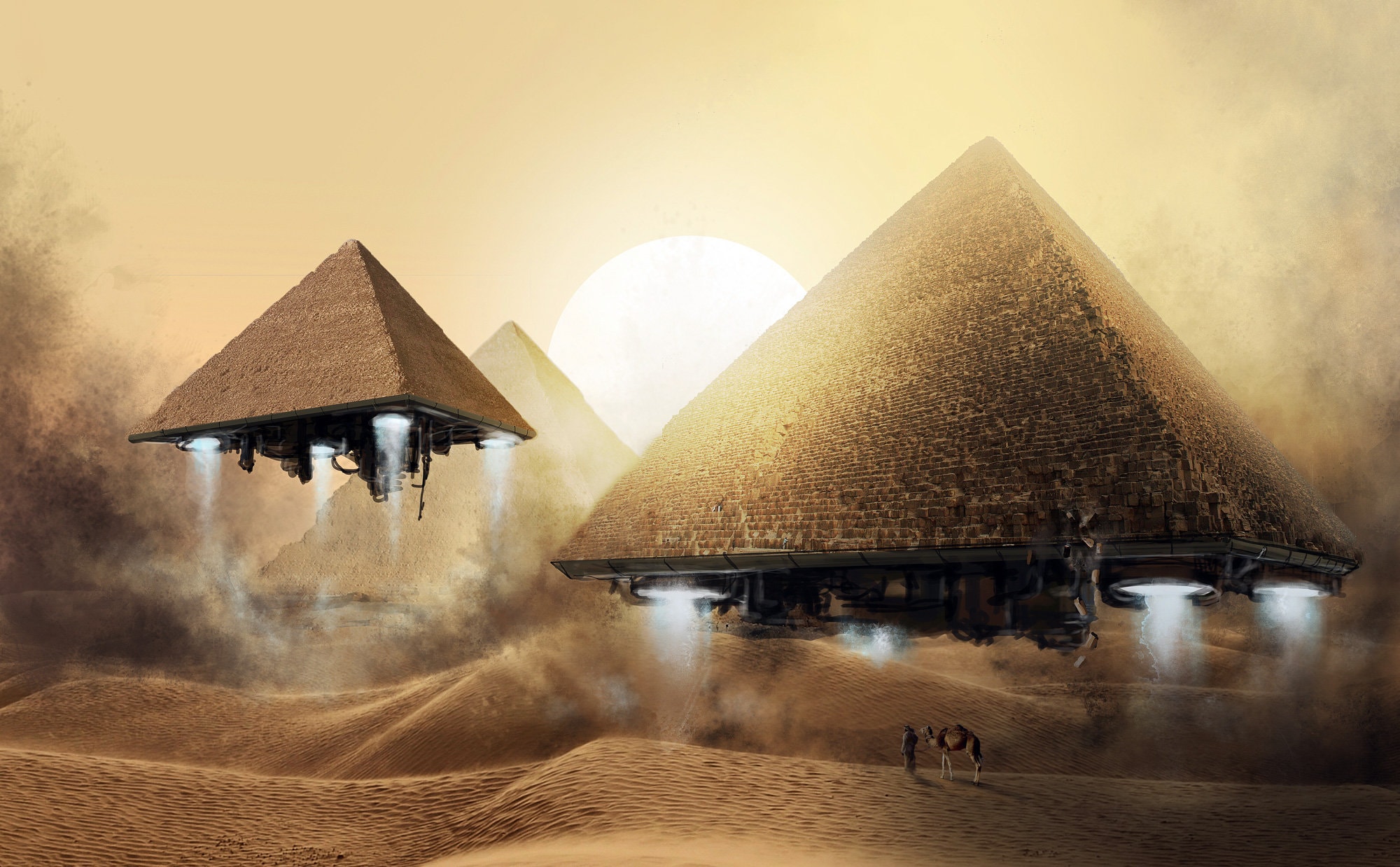 Giza Pyramids Flying To Space Ancient Egypt Egyptian Art Hand Painted ... Giza Pyramids Flying To Space Ancient Egypt Egyptian Art Hand Painted ...