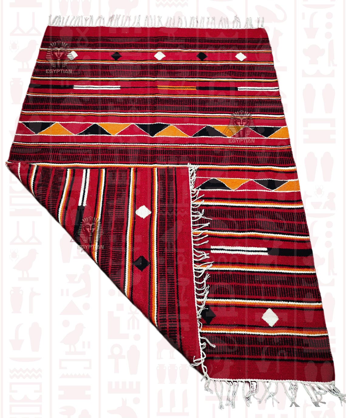 Handwoven Bedouin Kilim Rug - 100% Wool - Egyptian Kilim - Arabic ...