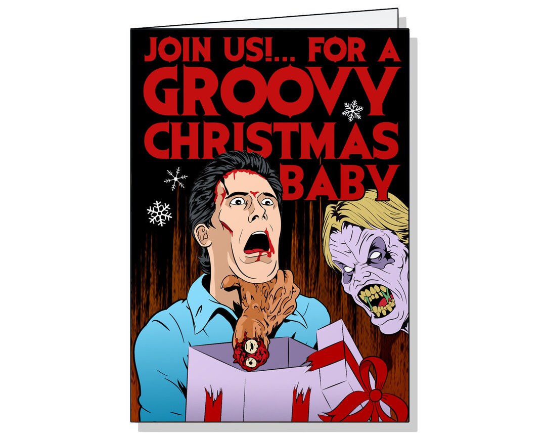 Evil Dead 80s Horror Christmas Card - Etsy