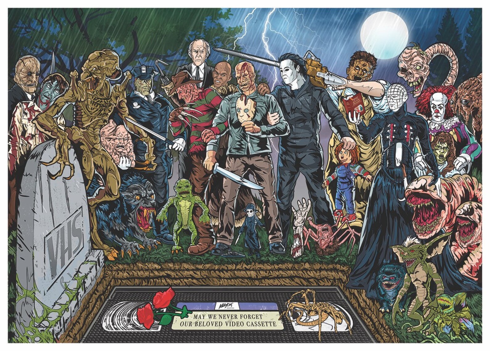 The Death of VHS Horror Illustration Poster Print - Etsy