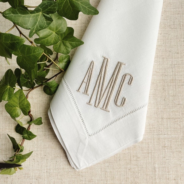 Monogrammed Linen Napkins - Etsy