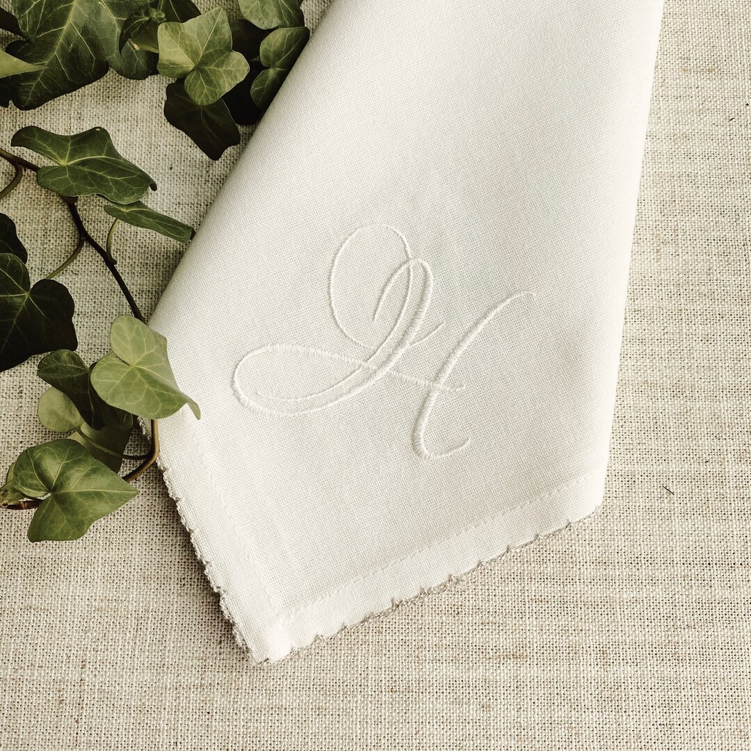 Dinner Napkin Monogrammed Gift for Couple Personalized Wedding Napkin ...