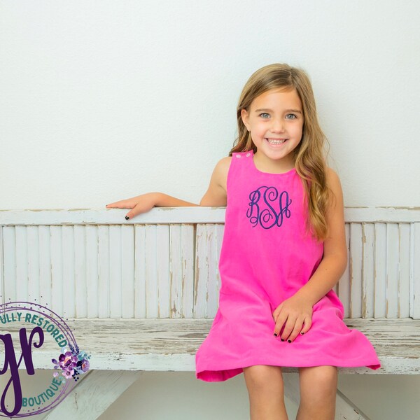 Girls Monogram Dress - Etsy