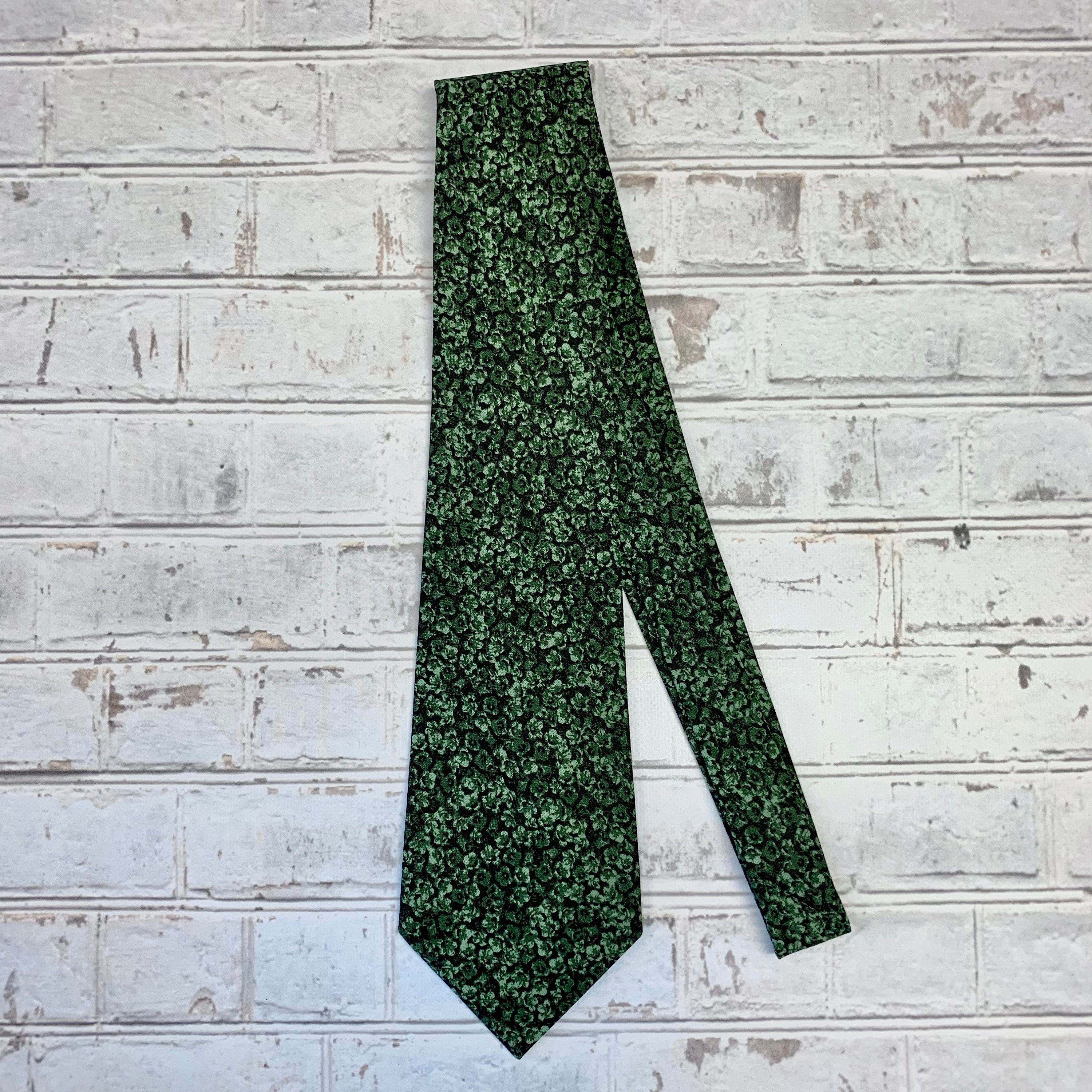 Green Floral Cotton Necktie Mens Tie - Etsy