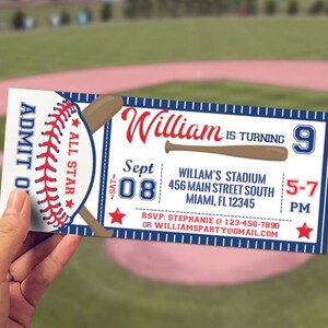 All Star Baseball Birthday Invitation-self Edit W Corjl-baseball ...