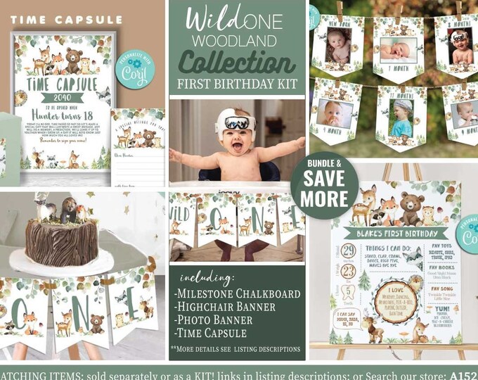 Woodland Party Plates, Woodland First Birthday Party Supplies, Woodland ...