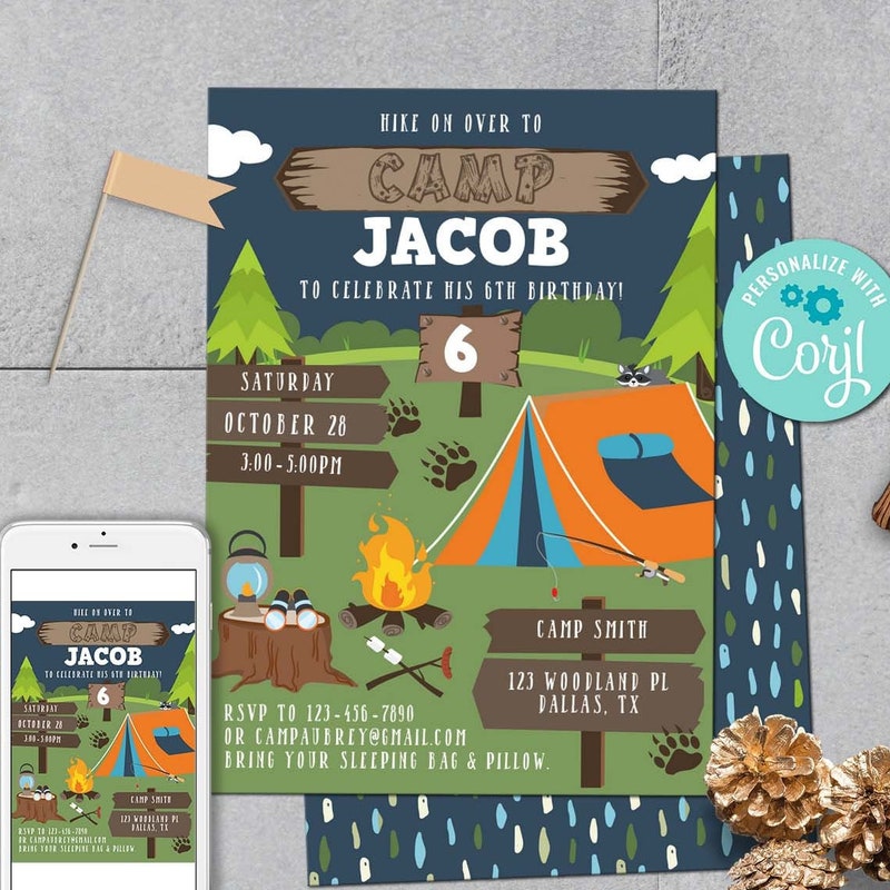 Camping Invitations - Etsy