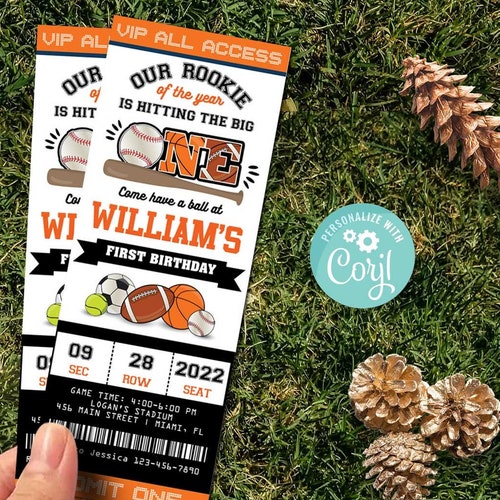 All Star Sport Birthday Ticket Invitation-sport Party - Etsy
