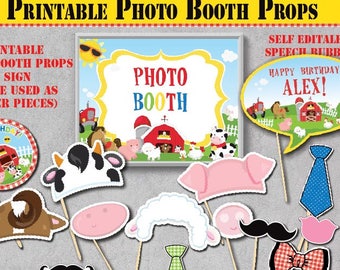 Printable Farm Photo Booth Props Farm Photobooth Props - Etsy Canada
