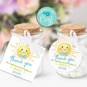 Sunshine Party Favor Tags-self Edit W Corjl-sunshine Birthday Tag-you ...
