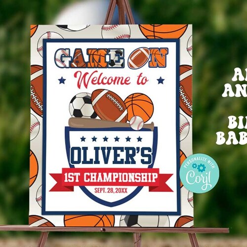 Sports First Birthday Decor Basketball Party Banner - Etsy