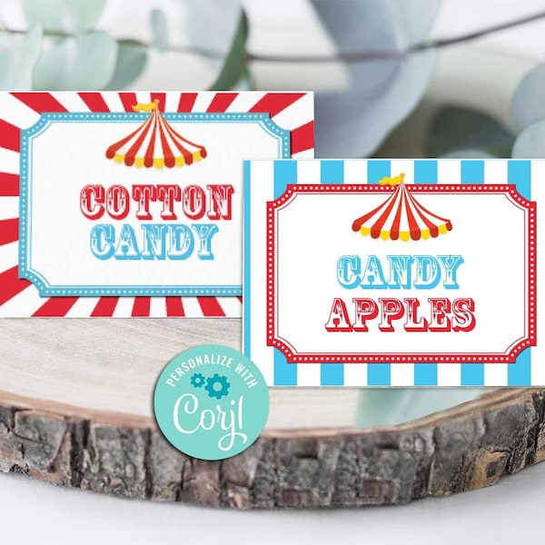 Carnival Food Labels - Etsy