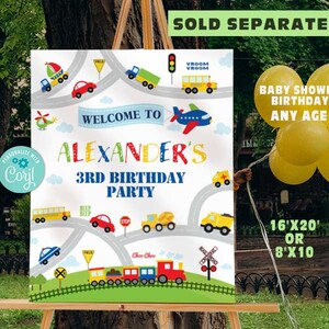 Transportation Birthday Photo Banner-self-edit With - Etsy