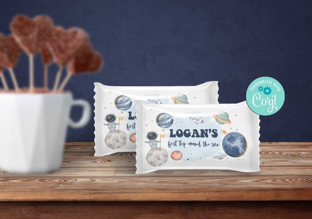 Outer Space Party Rice-krispie-label-self Edit Corjl-first - Etsy