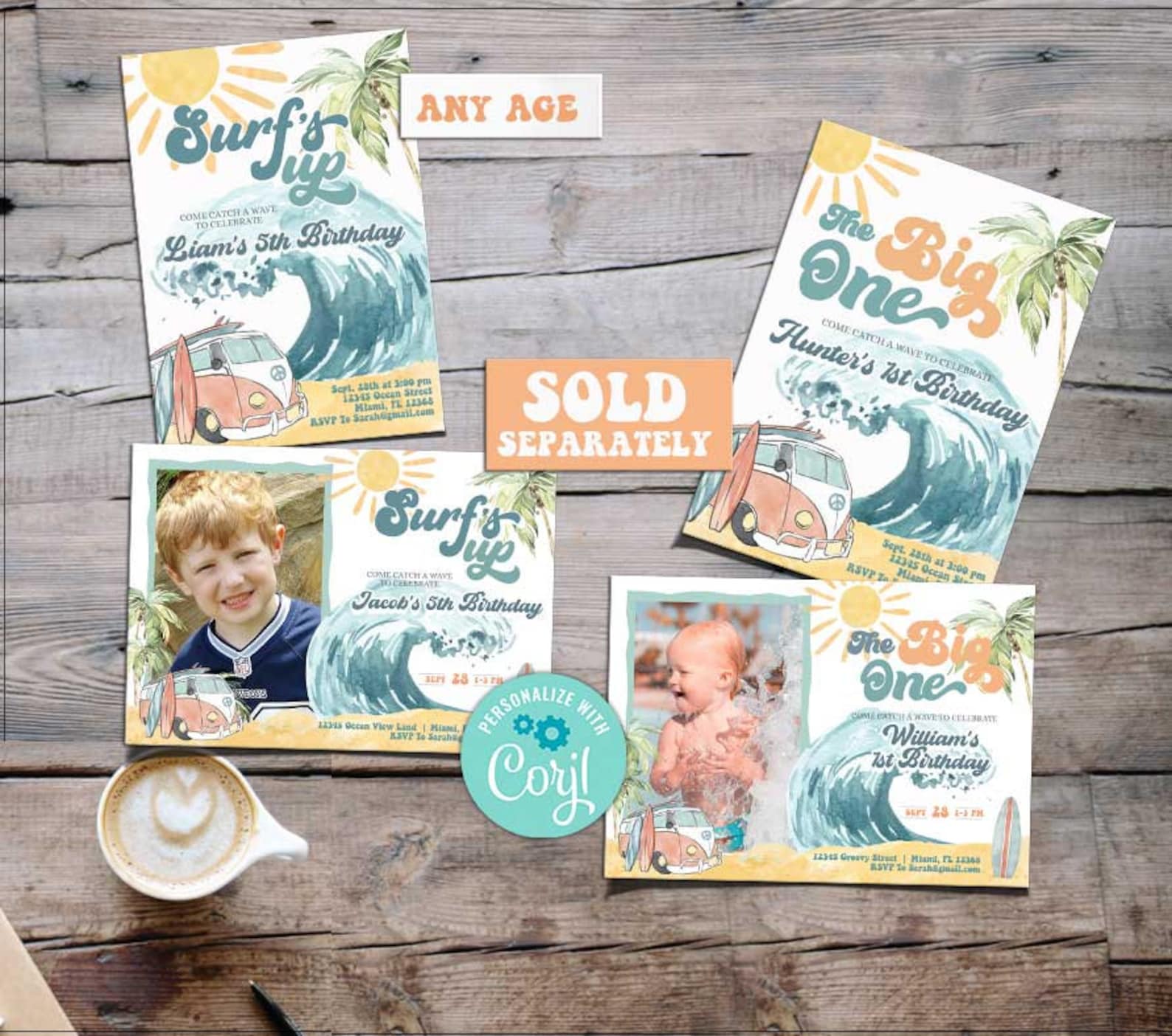 Surfing Birthday Milestone Poster-the BIG ONE Birthday-self - Etsy