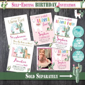 SELF-EDITING Llama Birthday Decorations-llama Party-a Whole Llama Fun ...