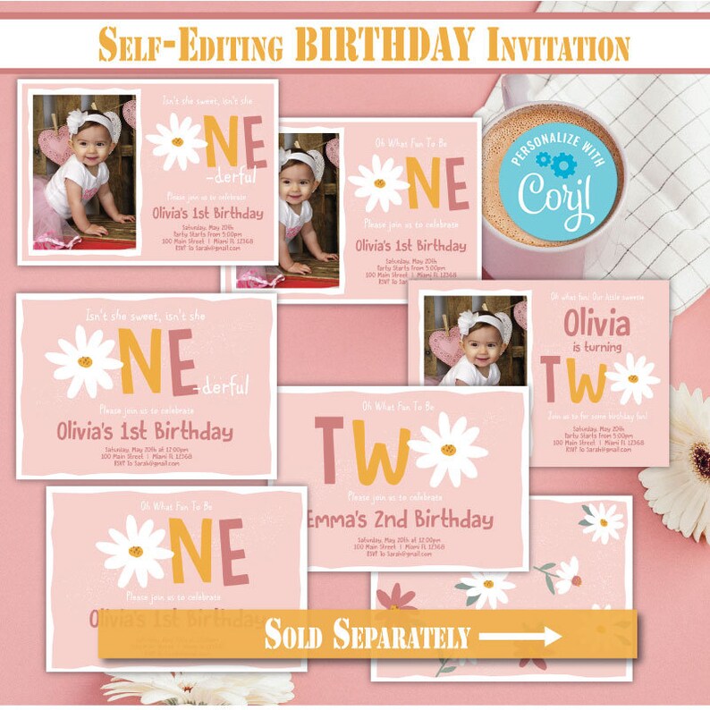 Daisy Birthday Time Capsule Set-self-edit W Corjl-groovy-boho - Etsy