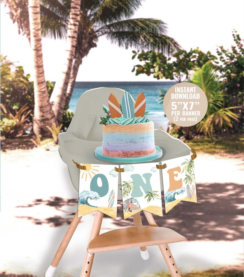 The BIG ONE First Birthday Decoration Kit-self Edit W - Etsy