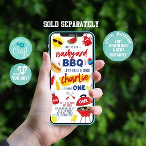 BBQ First Birthday Decoration Kit-self Edit W Corjl-milestone Poster ...
