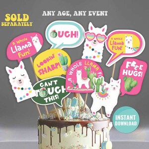 Llama Birthday Milestone Poster-edit W Corjl-llama Party Chalkboard ...