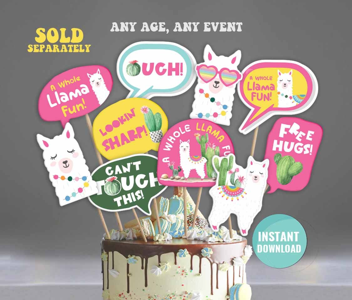Llama Birthday Milestone Poster-edit W Corjl-llama Party Chalkboard ...
