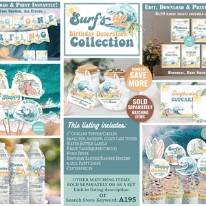 Surfing Party Food Tents-self Edit W Corjl-the BIG ONE Birthday Food ...