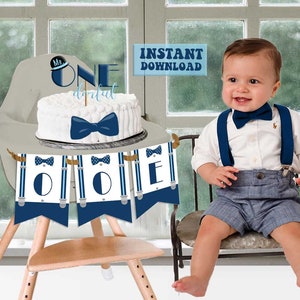 Little Man First Birthday Decoration Kit-self-edit W Corjl-milestone ...