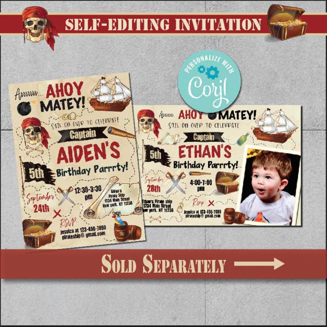 Editable Pirate Party Food Tents-self Edit Corjl-pirate Birthday Food ...