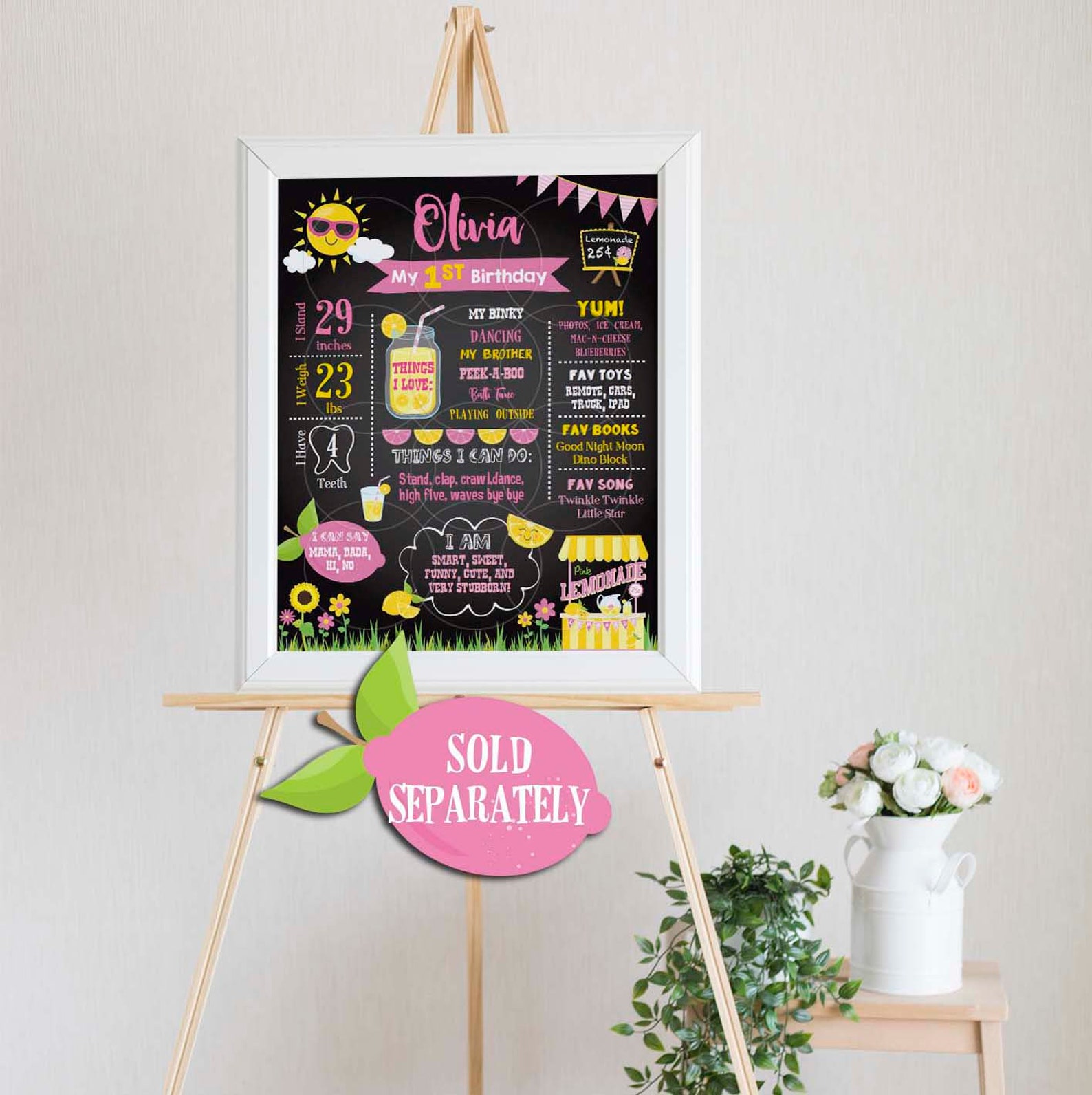 Printable Pink Lemonade Party Photo Booth Props Sunshine Etsy