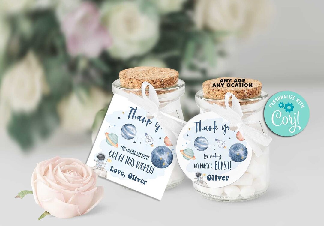 Outer Space Party Favor Tags-self-edit Corjl-first Trip Around the Sun ...