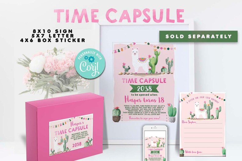 Llama Birthday Invitation-edit W Corjl-llama Fun-cactus - Etsy