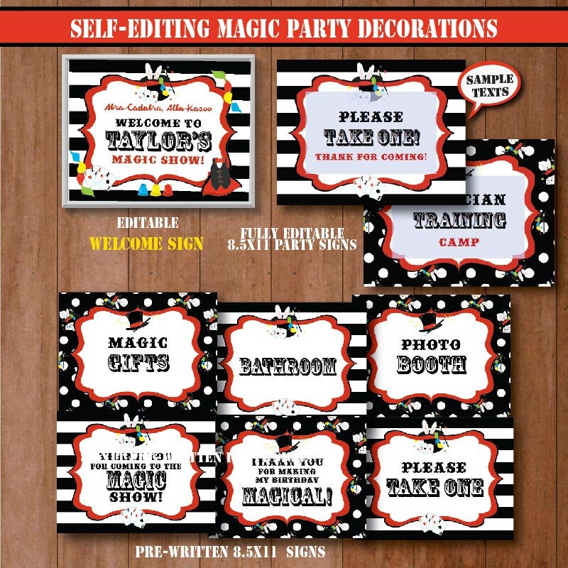 PRINTABLE Magic Party Photo Booth Props-Magic Birthday-Magic | Etsy