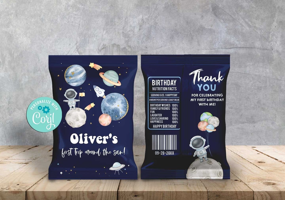 Outer Space Chip Bag Template-self-edit Corjl-snack Bag-first Trip ...