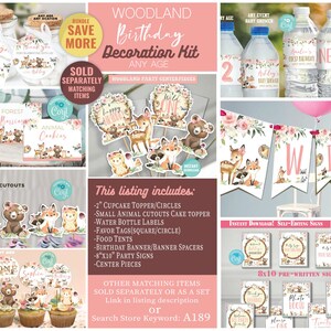 Woodland Birthday Milestone Chalkboard-floral Woodland Party Poster ...