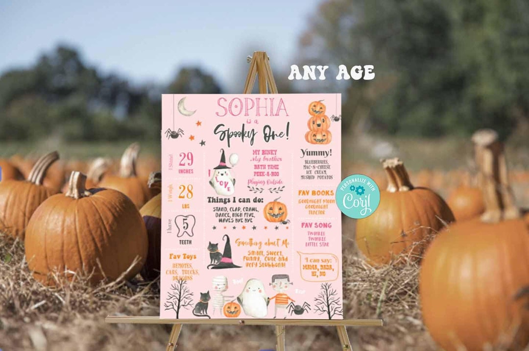 Halloween Boo Bash Milestone Poster-corjl-halloween Birthday-costume ...