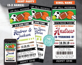 All Star Sport Birthday Invitation-self Edit Corjl-sport - Etsy