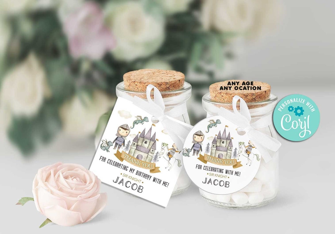 Knight Birthday Party Favor Tag-thank You Tag-corjl-once Upon A Time ...